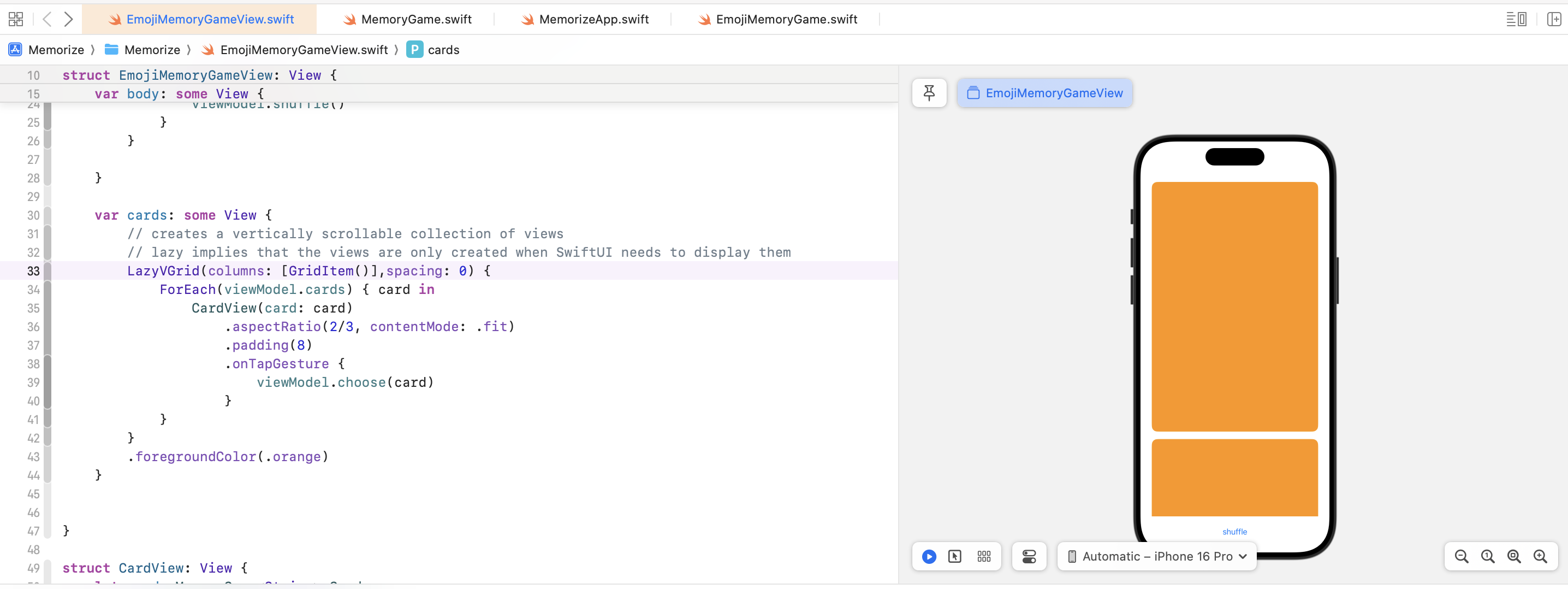 Stanford cs193p 06 | Layout @ViewBuilder | Serein